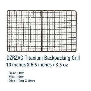DZRZVD Mini Size Titanium Grill Grate for Backpacking Hiking Outdoor Camping Beach BBQ (Camping Fire Rated) - 10"X6.5"
