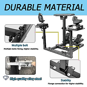 Anman Flight Racing simulator cockpit Wheel Stand Dual-Purpose Fit for Logitech Shifter Joystick Pedals,Thrustmaster/Hotas Warthog, Only Include Flight Joystick Mount Three Sizes Shift Lever Panels
