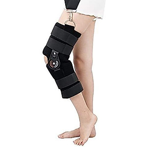 Hinged Knee Brace Support for Protection Adjustable Hinged Knee Brace Support for Ligaments Sports Injury Walking Training Leg Restoration Protector (Size : L)