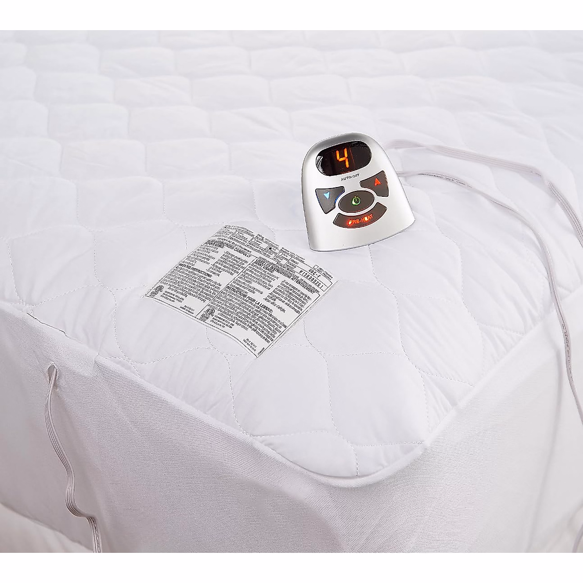 Home Reflections Quilted Heated Mattress Pad Includes 2 remotes, 10 Temperature presets, 10 Hour auto-Shut Off, Machine Washable (King)