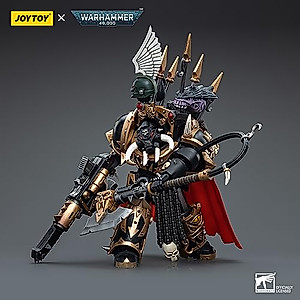LEBOO JOYTOY Warhammer 40K Black Legion Chaos Lord in Terminator Armour 1/18 Action Figure Joy Toy Models 4.9in Height