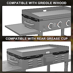 Wind Guards for Blackstone 36 Inch Griddle, Blackstone Griddle Accessories Fit for Blackstone Grill, Stainless Steel Magnetic Wind Screen, Compatible with Rear Grease Cup, Hood and Side Shelf (Black)