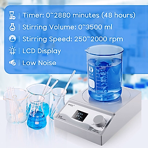 HYCC Digital Magnetic Stirrer Laboratory Stir Plate Plate with Timing Function (LCD Display Stirring Type)