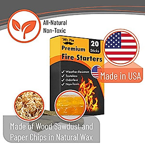 Mr. Pen- Fire Starter, 20 Pack, Fire Starters for Campfires, Fire Starters for Fireplace, Charcoal Starter, Fire Starter Sticks, Fire Starters for Grill, Fire Starters for Wood Stove