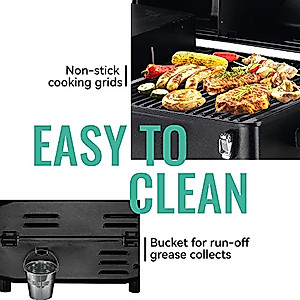 Z GRILLS ZPG-200A Portable Wood Pellet Grill & Smoker 8 in 1 BBQ Grill Digital Control System, 202 Sq in Black