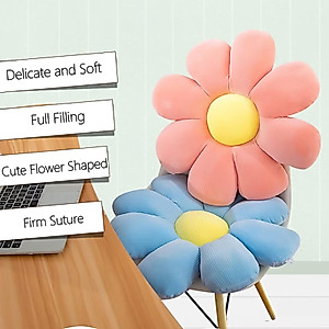 FamHome Flower Shaped Throw Pillow Butt Cushion Flower Seating Cushion,Funky Floor Cushion Room Decor,Plush Cushion for Car Office Sofa Chair (White 15.7 inches ), S-15.7 inch