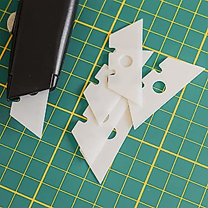 ToolTreaux White Ceramic Box Cutter Utility Knife Blades Replacement Pack of 10