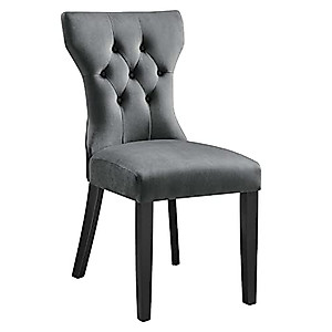 Modway Silhouette Velvet Set of 2 Dining Chairs with Gray Finish EEI-5014-GRY