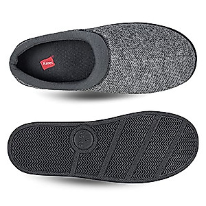 Hanes Comfort Soft Memory Foam Indoor Outdoor Clog Slipper Shoe - Men’s and Boy’s Sizes, Grey, X-Large
