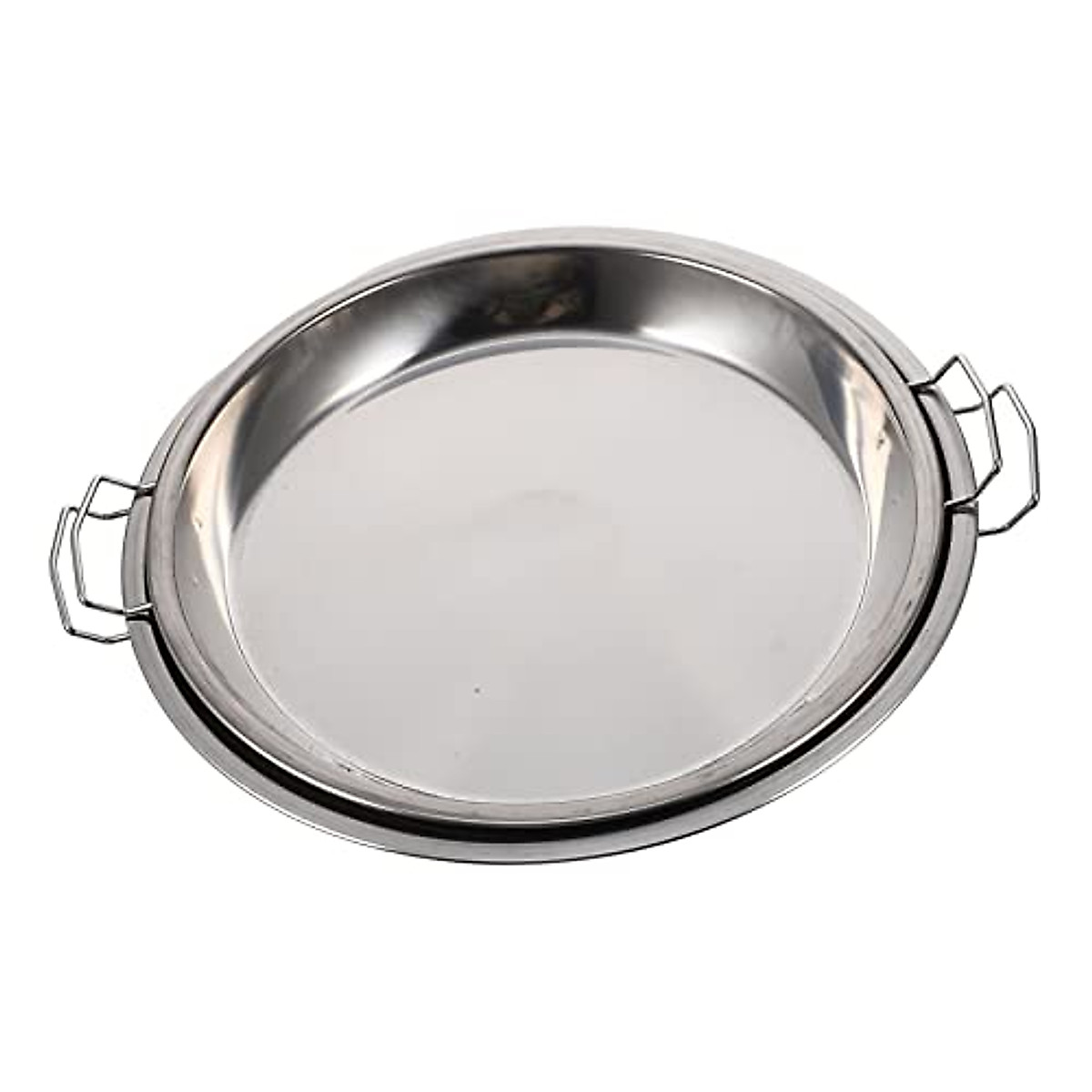 BESTonZON 10 Pcs Stainless Steel Disc Round Serving Platter Tool Trays Serving Tray Round Fish Steaming Plate Fish Dish Steak Tray Stainless Steel Reel Silver Flat Stainless Steel Dishes