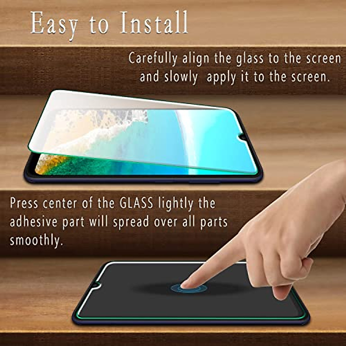 HPTech [2-Pack] Screen Protector Designed for Samsung Galaxy A03s / Galaxy A03 Tempered Glass, Anti Scratch, Bubble Free, Case Friendly