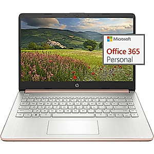 HP Newest 14" Ultral Light Laptop for Students and Business, Intel Quad-Core N4120, 8GB RAM, 192GB Storage(64GB eMMC+128GB Micro SD), 1 Year Office 365, Webcam, HDMI, WiFi, USB-A&C, Win 11 S
