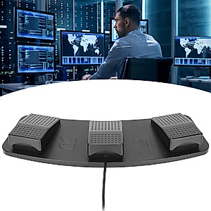 PC USB Triple Foot Switch Pedal - PC USB Foot Control Keyboard Action Switch Pedal HID Programmable Computer Keyboard Mouse for Video Game Office Equipment
