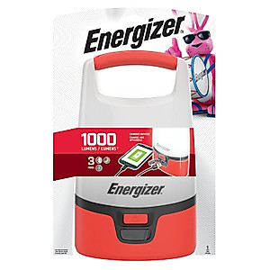 Energizer Vision LED Camping Lantern, Bright Battery Powered Lantern, Water Resistant Emergency Light, Pack of 1, Red