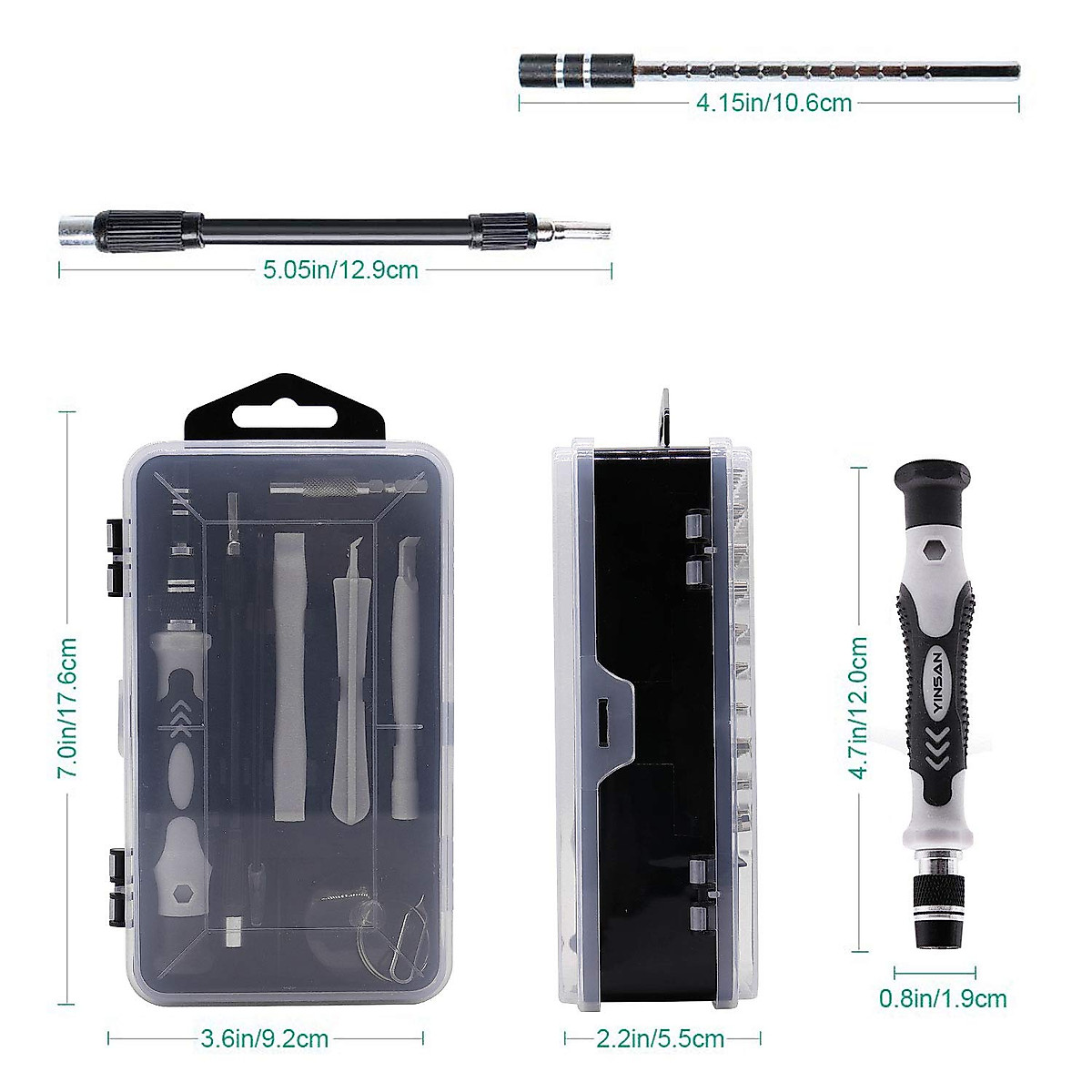 YINSAN Precision Screwdriver Set, Electronics Repair Tool Kit Micro Magnetic Bit for iPhone, Computer, PC, Laptop, Phone, Mac, Tablet, Home DIY, Game Consoles, Glasses, Watch, Doorbell, 120 in 1 Black