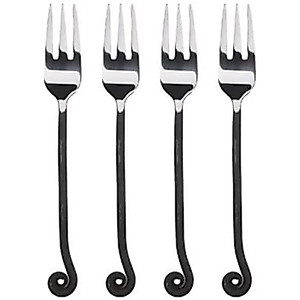 Treble Chef 7 1/2" Salad Fork (Set of Four) Medieval Twisted Dining Hall Eating/Feasting Utensils Set Functional Fork Cutlery For Family Dinner/Hotel/Restaurant Eating Set For Carrying