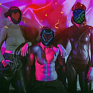 AINSKO Led Mask with Gesture Sensing,Halloween Costumes for Kids Men Women Costume Cosplay Party (Kids)