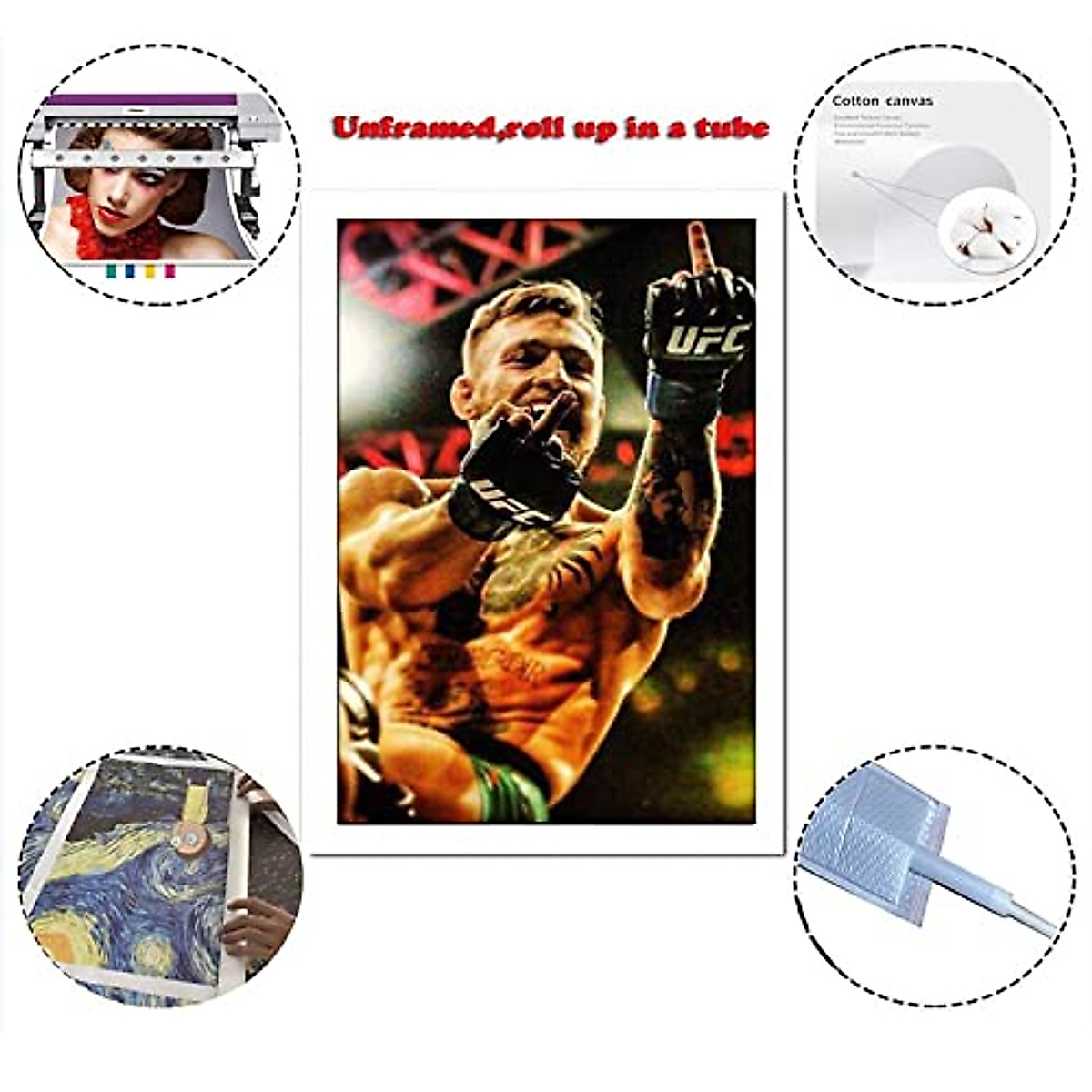 IFUNEW Connor McGregor Middle Finger Canvas Art Poster and Wall Art Picture Print Modern Family bedroom Decor Posters 16x24inch(40x60cm)