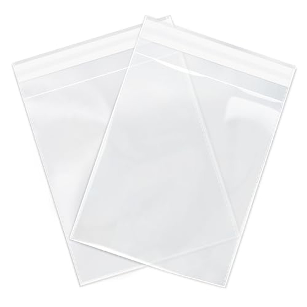 Spartan Industrial - 10" X 13" (100 Count) Crystal Clear Resealable Cello Poly Bags for Packaging, Clothing & T Shirts - Self Seal & Reinforced