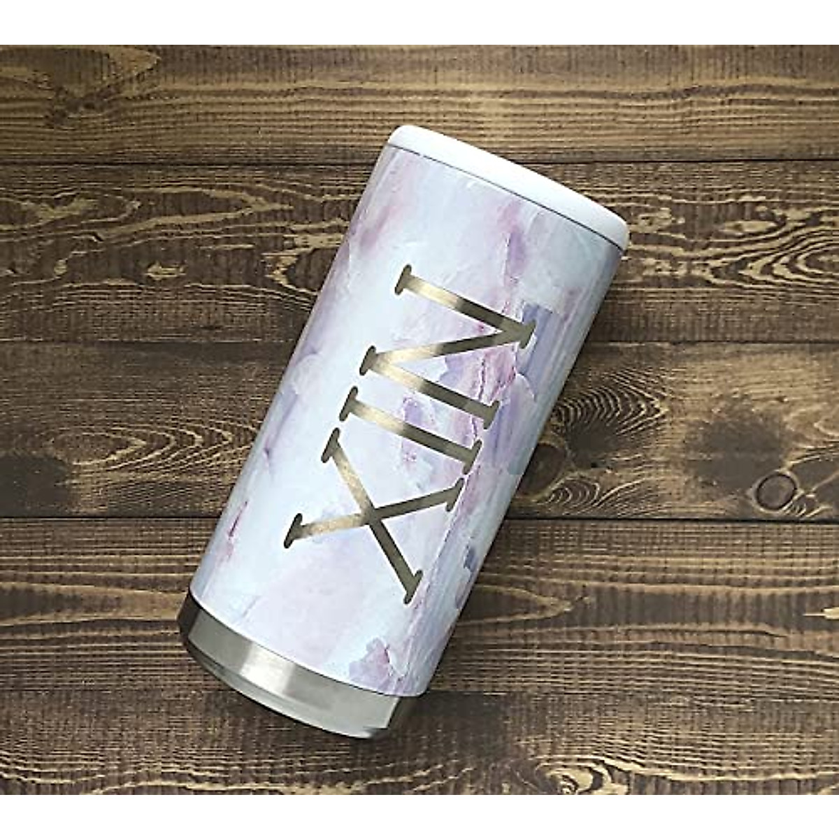 Maars® Personalized Slim Can Cooler Stainless Steel - Skinny Can Cooler Laser Engraved - Stainless Steel 12oz Sleeve, Double Wall Vacuum Insulated Drink Holder for Slim Beer & Hard Seltzer