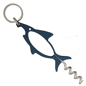 ADROIT Shark-Shaped Dual Bottle Opener & Corkscrew | Aluminum Key Chain Tool | Color May Vary | Perfect Party Accessory & Favor