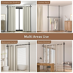 Getsrichfc Room Divider, No Drilling Curtain Rod, Adjustable Heavy Duty Metal Tension Partition Room Dividers, Wall Divider for Room Separation