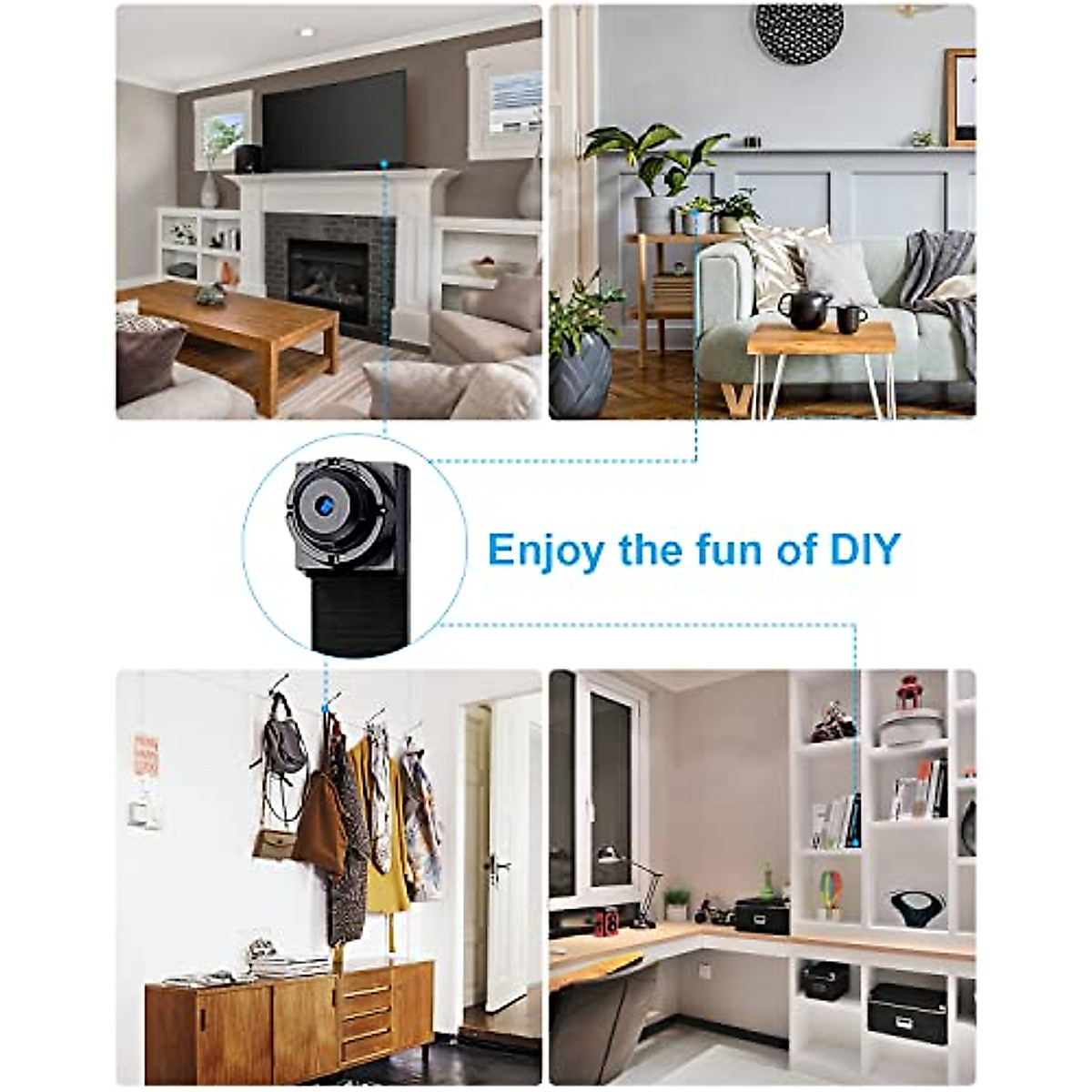 Jigayao Mini WiFi Pinhole Spy Camera, Full HD 1080P Hidden Camera Wireless Portable DIY Pinhole Nanny Spy Cam with Motion Detection/Remote View, No Audio