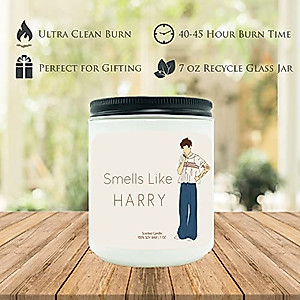Funny Smells Like Harry Candle Gifts - Harry's House Scented Candle Gifts - 7oz, Teakwood