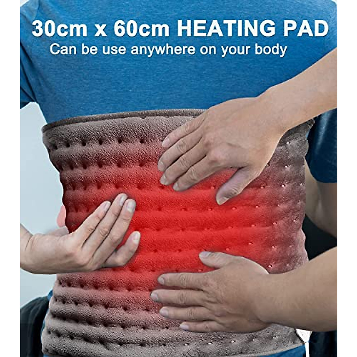 Heating Pads 12X24 INCH OCSOSO Heating Pad with Automatic Shut-Off 10 Temperature Levels, Fast Heating Technology Electric Heat Pad, Safe Heated Pads Electric for Back, Neck, Shoulder Pain Relief