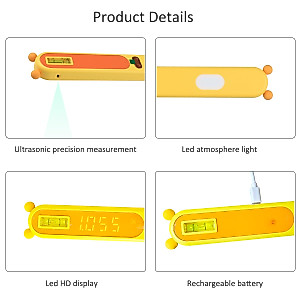 Smart Digital Height Measurement Tool Scale for Kids, Portable Infrared Body Height Stadiometer Measurement for Wall, Handheld Cordless Height Measuring Device for Children