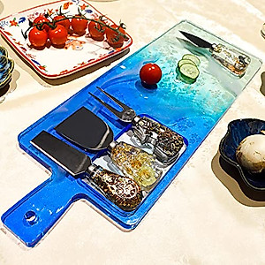 RESIN GO Handle Tray Silicone Molds, Rectangle Cutlery Tableware Serving Plate Epoxy Resin Silicone Molds, Cheese Hilt Handle Moldes for Knife Fork, Handmade Making Tools for Dinnerware Decoration