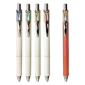 Pentel EnerGel Clena Retractable Liquid Gel Pen, Micro Fine Point 0.4mm Needle Tip, Black Ink, Classical Pink Body (BLN74LP-A)