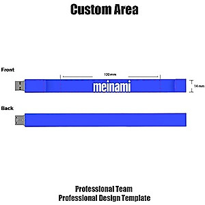 MEINAMI Customised Wristband USB Flash Drive Personalised Silicone Memory Stick, Custom Thumb Drive with Logo Printed 4GB 50 Pack