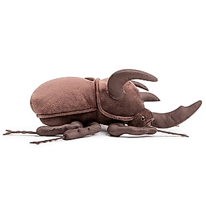 ZHONGXIN MADE Simulation Atlas Beetle Stuffed Plush Toy - 10" Realistic Chalcosoma Atlas Animal Insect Beetle, Soft Crustaceans Animals Model, Unique Beetle Toys Model Dolls Gifts for Kids