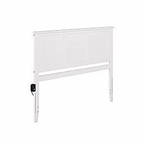 AFI Madison King Headboard with Turbo Charger in White