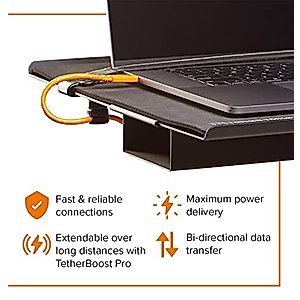 Tether Tools TetherPro USB-C to USB-C Cable | for Power Delivery, Fast Transfer and Connection Between Camera and Computer | High Visibility Orange | 3 Feet (.9 m)