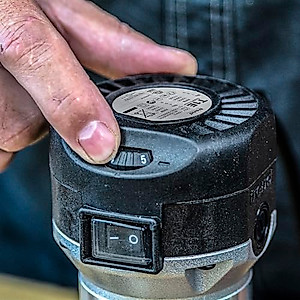 Trend T1 Trim Router with Extended Trim Base, 1/4 Inch Collet, 5.5A, 120V, Compact Trimming Power Tool, U*T1ETS