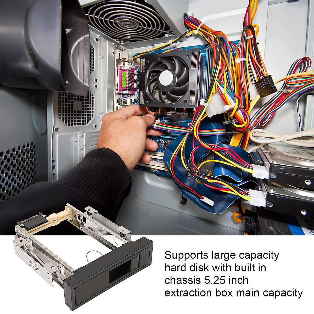 ASHATA 3.5 Inch SATA/HDD Hard Drive Bay,Portable Tool Hot Swap Hard Drive Enclosure,SSD Mounting Bay Bracket Adapter for Computer Chassis