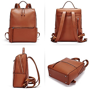 BOSTANTEN Genuine Leather Backpack Purse for Women Fashion Backpack Casual College Shoulder Bag Travel Backpack