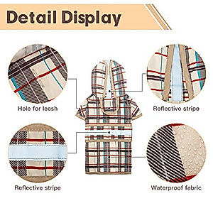 Dog Raincoat Hooded with Reflective Strip - Waterproof Dog Jumpsuit Raincoat Adjustable Lightweight Breathable Rain Poncho Jacket Rainwear for Large Dogs
