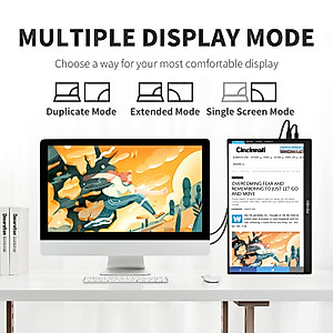 ReHisk Portable Monitor 15.6'' FHD 1080P Laptop Monitor IPS Eye Care Computer Display HDMI USB-C Travel Monitor with Smart Cover&Dual Speakers, External Monitor for Mac PC Phone PS4/5 Xbox Switch