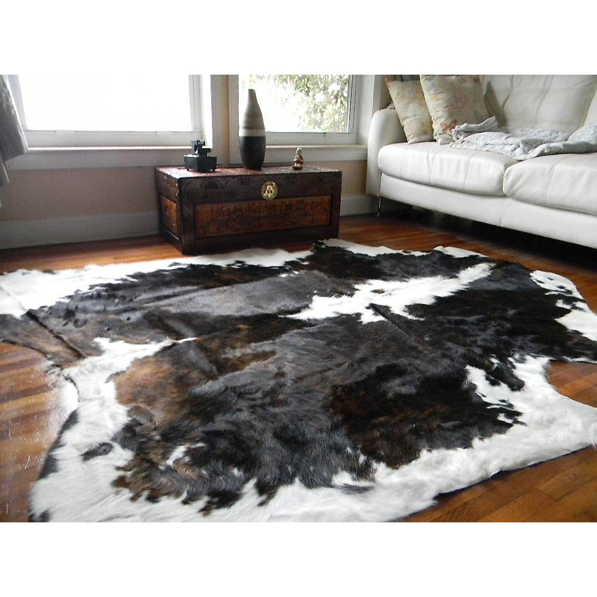 rodeo Cowhide Rug Dark Brindle Size 6x8 Feet Dc