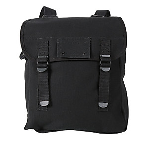 Rothco Heavyweight Canvas Musette Bag, 12" x 12" x 6", Black