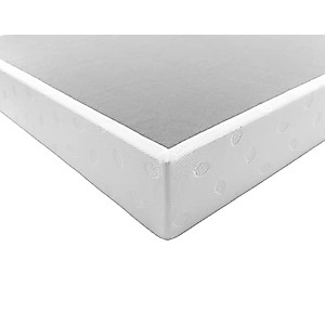 Panana 9 Inch Metal Box Spring Bed Base/Heavy Duty Steel with Fabric Cover/Mattress Foundation/Metal Frame Easy Assembly,Queen,White