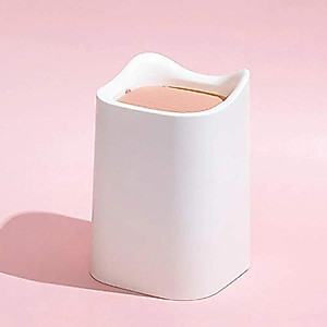 FORUU 2020 New Cute Kitchen Trash Can with Lid,Mini Creative Removable Desktop Cute Portable Household Trash Can,Waste Basket,Small Trash Can,Best for Home Office Kitchen