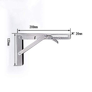 PIBM Stylish Simplicity Shelf Wall Mounted Floating Rack Shelves Foldable Stainless Steel Triangle Bracket Solid Wood Waterproof Smooth Bearing Strong,8 Sizes, a , 40x2.6x17cm