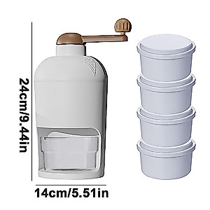 FAXIOAWA Ice Crusher Machine for Home Use, Hand Crank Ice Shaver Machine, Slushie Maker with Ice Mold, Shaved Ice Maker Machine for Snow Cones, Cocktails, Rapid and Easy Ice Cutting Orange