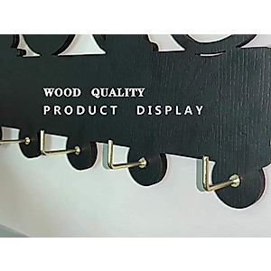 Zombies Attack Key Hook for Wall,Black Wooden Cat Key Holder with 5 Metal, Install by Strong Adhesive Sticker or Nail,Wall Décor for Entryway,Gift.(A1)