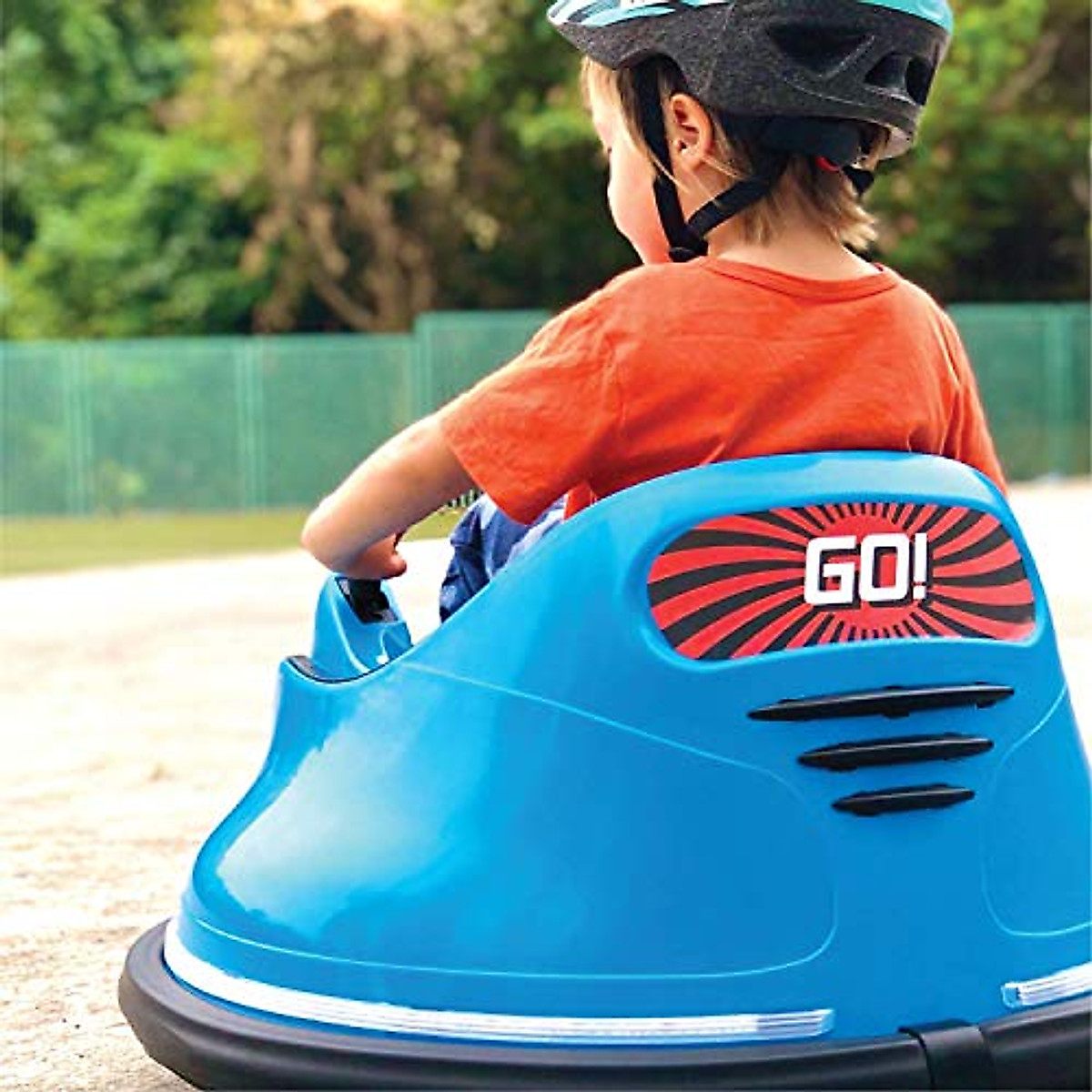 The Bubble Factory Electric RC Kids Bumper Car with Light and Music , Blue Large