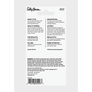 Sally Hansen Insta-Dri®, Clear Top Coat, Quick Dry, Long Lasting, Streak-Free Shine, Clear Nail Polish